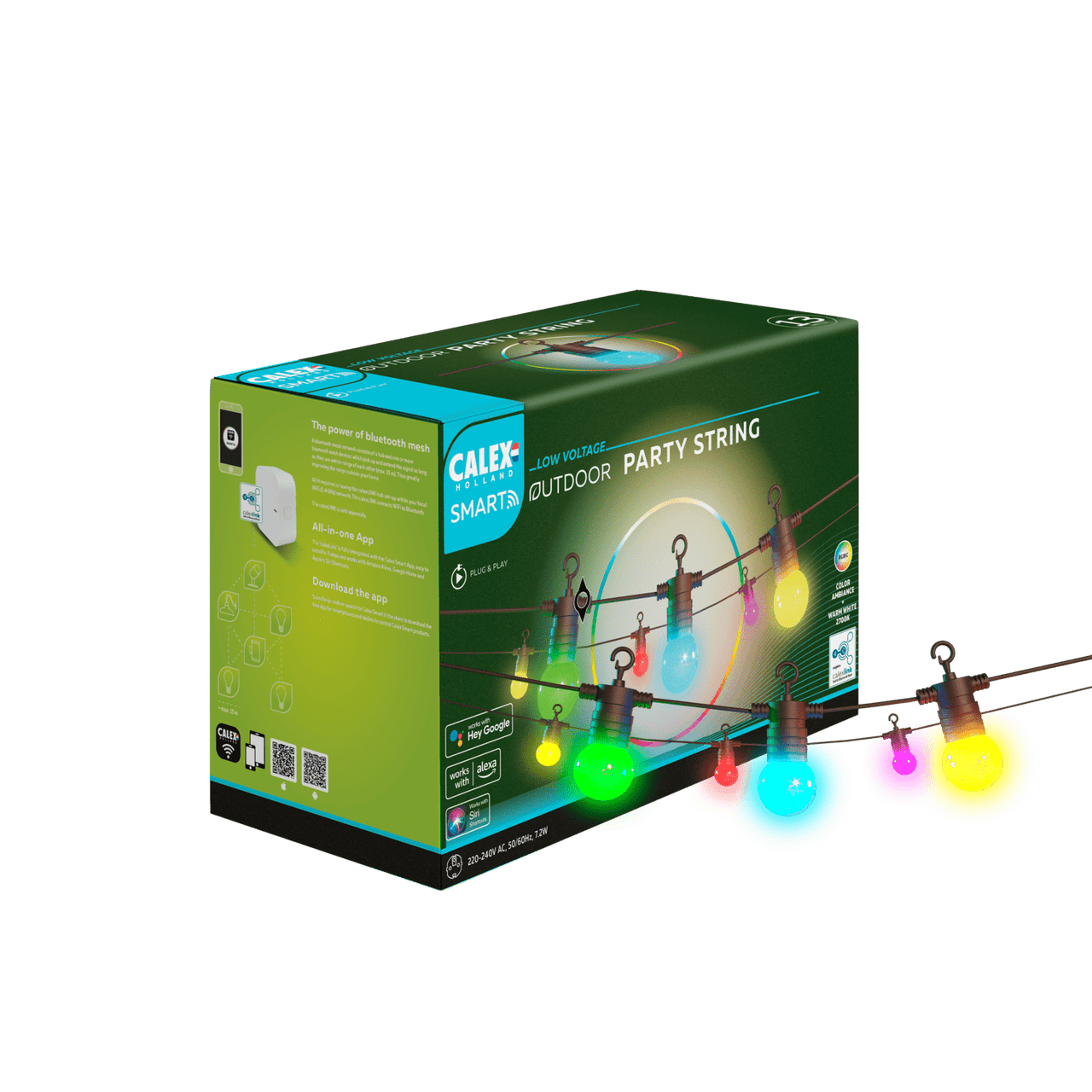 Calex Smart Outdoor String Light – 15 bulbs – RGBIC+CC
