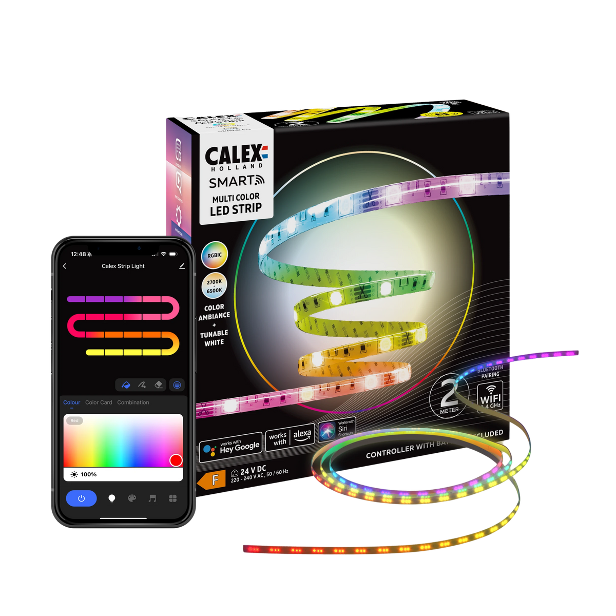 Calex Smart Strip Light - 2m - RGBIC + CCT – Calex Webshop